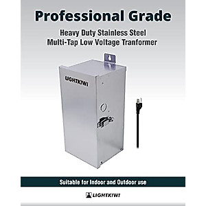 Lightkiwi W9715 300 Watt 120V AC to (12V-13V-14V-15V AC) Multi-Tap Low Voltage Outdoor Landscape Lighting Transformer, Weatherproof for Pathway Lights, Spotlight and Pool/Spa Lightings - ETL Listed