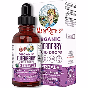 Elderberry Syrup by MaryRuth's | USDA Organic | Black Elderberry Liquid Drops for Immune Support | Sambucus Elderberry for Overall Health | Vegan | Non-GMO | Gluten Free | 30 Servings