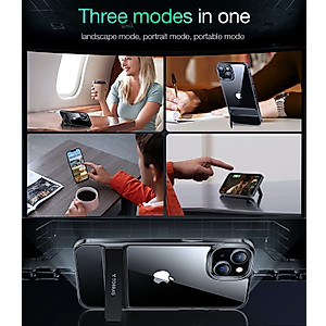 TORRAS MoonClimber Compatible for iPhone 12 Pro Max Case [5X Military Armor-Level Shockproof][Three Stand Ways] Slim Hard Phone Case with Kickstand 6.7’’-Clear