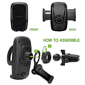 Full 360 Multi Mount Works for Asus ZenFone 3 Laser and Car Holder is Fully Adjustable, Portable, Durable up to 3.5inch Wide Screens and 8 pounds! [Black]