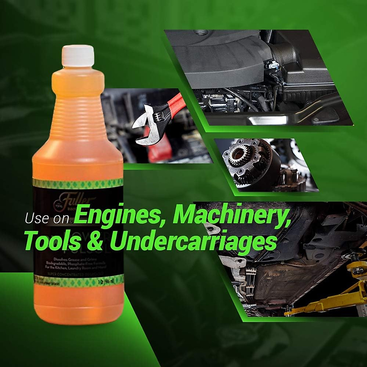 Fuller Brush 2X Power Fulsol Degreaser - Powerful Multi-Surface Degreaser Concentrate - All Purpose Oil, Grease & Grime Cleaner For Bike, Automotive, Grill, Bathroom & Kitchen