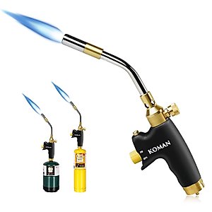 KOMAN Propane Torch Head,High Intensity Trigger Start Mapp Gas Torch Kit with Self Ignition, Welding Torch Head by Propane MAPP, MAP/PRO,for Soldering,Brazing,Stripping Paint,Cooking(CSA Certified)