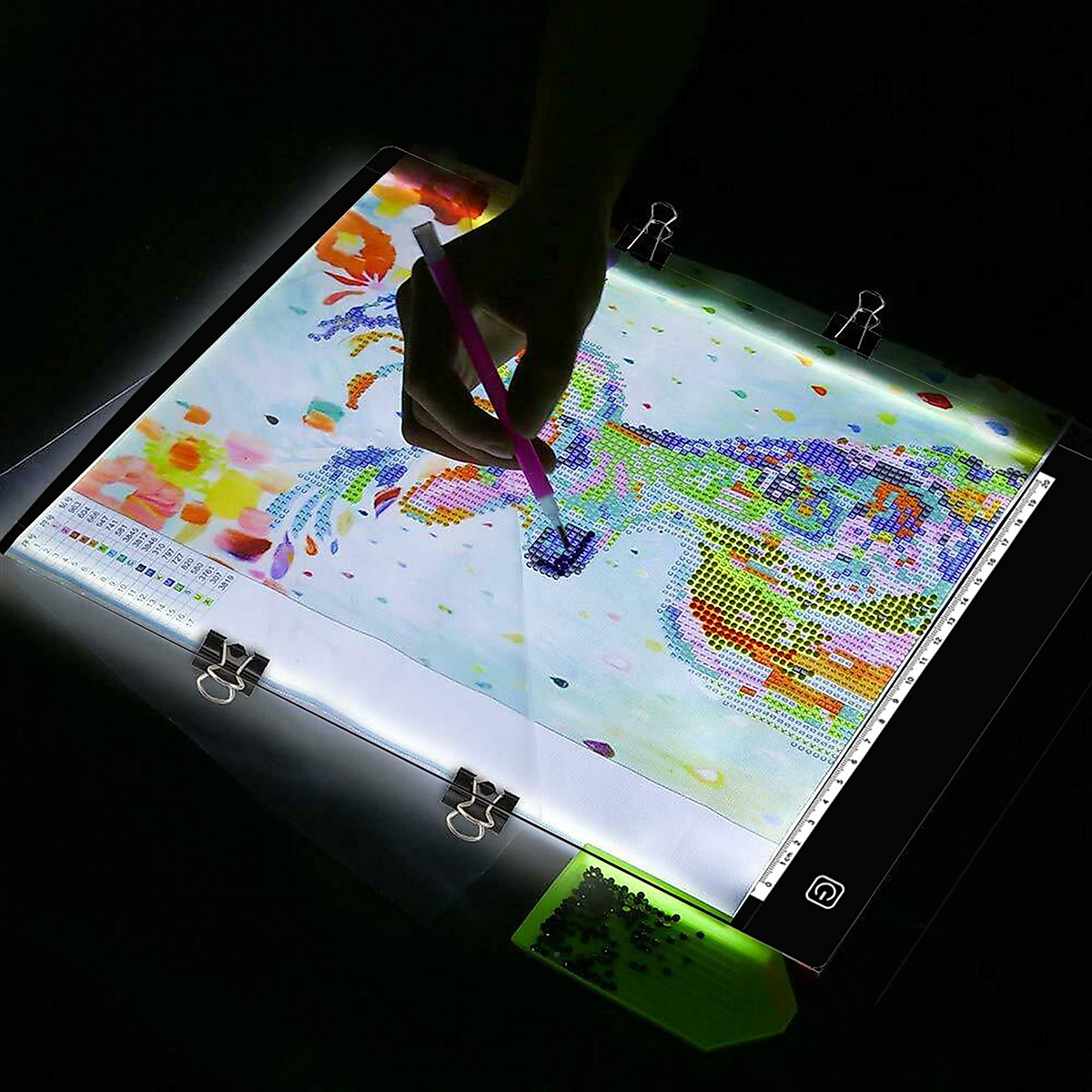 A4 Ultra-Thin Portable LED tracing Light Box Dimmable Brightness LED Art Tracing Pad for Artist Drawing Sketching Animation Stencilling and 5d Diamond Painting (Black, A4)