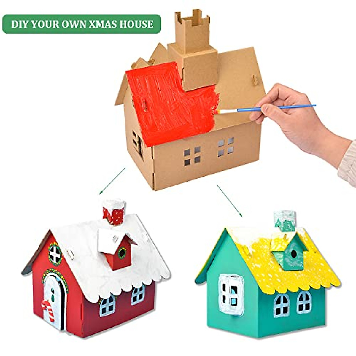 DIY Miniature House Kit, Build & Paint Dollhouse, Arts and Crafts Birthday Gifts for Kids Boys and Girls Age 3-12 (Moore's House)