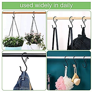 10 Pack Heavy Duty S Hooks for Hanging,3.5 inch Plant Hooks With Safety Buckle,S Shaped Hooks Kitchen Pot Rack Hooks Closet Hooks for Hanging Plants, Clothes, Kitchen Utensil, Pots and Pans, Bags