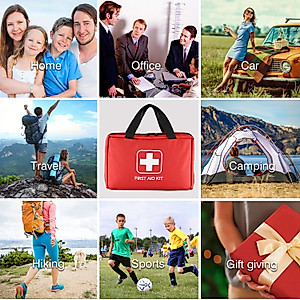 Kitgo First Aid Kit with Hospital Grade Medical Supplies Gift for Dad Husband Great for Home, Outdoors, Office, Car, Travel, Camping, Hiking, Boating, Every Emergencies 220 Piece