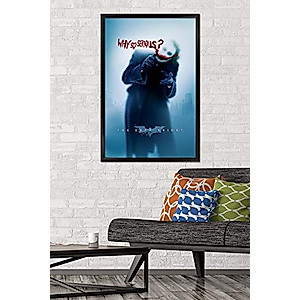 Trends International DC Comics - The Dark Knight - The Joker - Why So Serious Wall Poster, 22.375" x 34", Black Framed Version