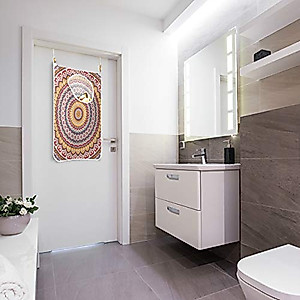 ATTX Colorful Ethnic Pattern Hanging Laundry Hamper Bags Large Door Hampers for Dirty Clothes, Washing Baskets with Hooks 1 Packs