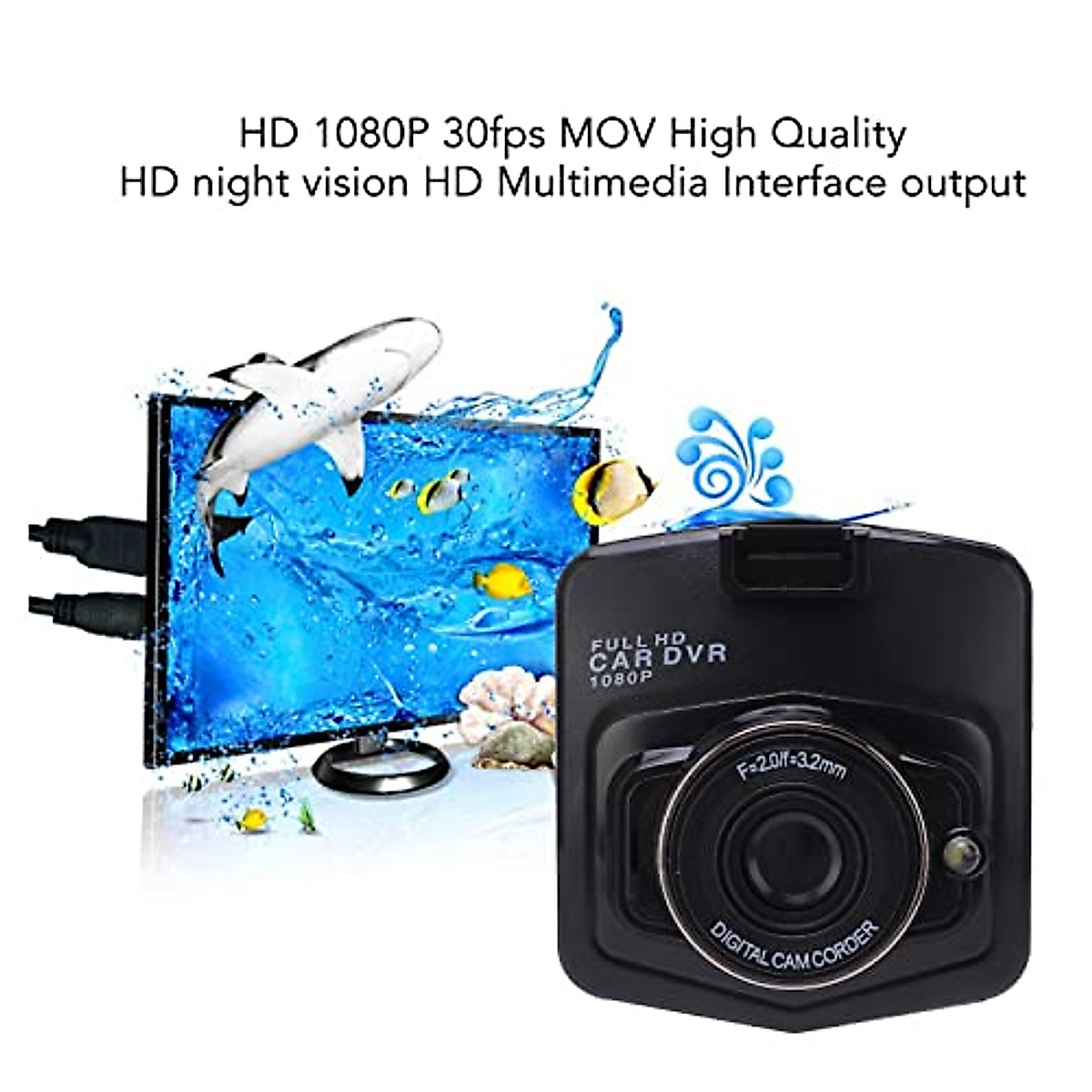 GOWENIC Car Dash Cam, Hd Car Camera 1080P Loop Recording Night Vision 170 Degree Dvr Dash Camera with Parking Monitor, Built in Battery, Security Camera for Car.