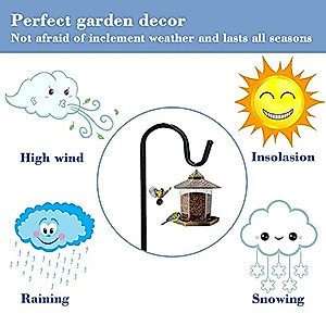 BYBAG Adjustable Double Shepherds Hook,94.5 Inch Tall Heavy Duty Hanging Stakes Two Sided Garden Pole for Bird-Feeder Lantern Plant-Hook Garden-Stake,Plant Stand Hanger for Outdoor Wedding Decor