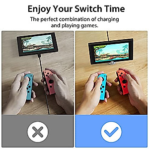 Antank Tiny Charging Stand Compatible with Nintendo Switch/Switch Lite/Switch OLED, Portable Cute Switch Dock Station with USB-C Port for Switch Games, No Projection, Red&White