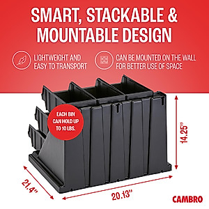 Cambro 9RS9110 Organizer Versa Pack 9 Bin Black Case of 1