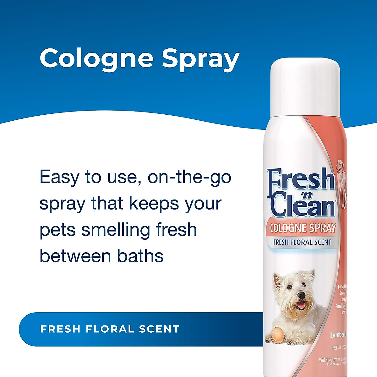 Pet-Ag Fresh ’n Clean Cologne Spray - Fresh Floral Scent - 12 oz - Controls Odor & Keeps Dogs Smelling Fresh