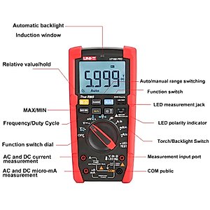 UNI-T UT18B Pro 1000V Digital True RMS Multimeter Handheld AC DC Voltage Tester Frequency Capacitance Meter