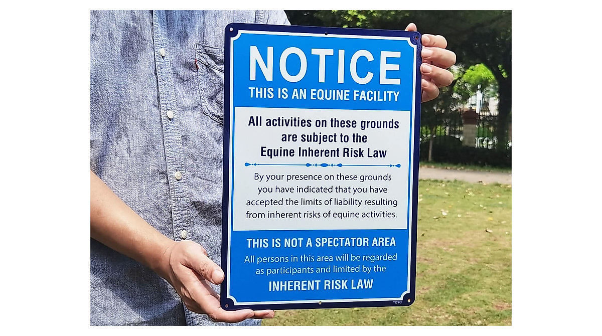 Durable Equine Liability Signs - 2-Pack 10x14 Aluminum Safety Signs