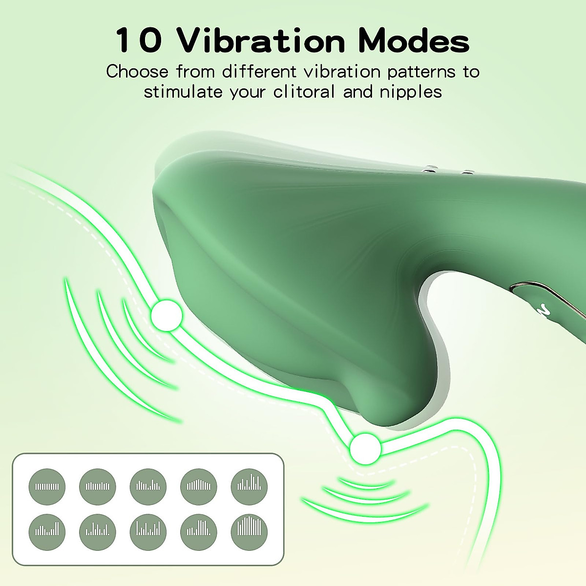 Sex Toy for Women, Clitoral Stimulator Mini Vibrator with 10 Vibrating Modes, Adult Toys Sex Novelties Toy Clit Vibrator for Female's Pleasure, Quiet Egg Vibrator for G Spot Nipple (Green)