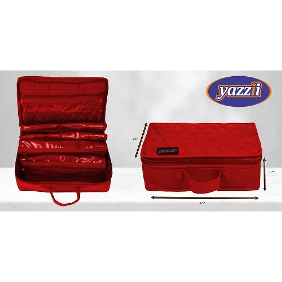 Yazzii Original Craft Organizer Tote Bag - Portable Storage Bag Organizer - Multipurpose Storage Organizer for Crafts, Cosmetics & Jewelry. Red