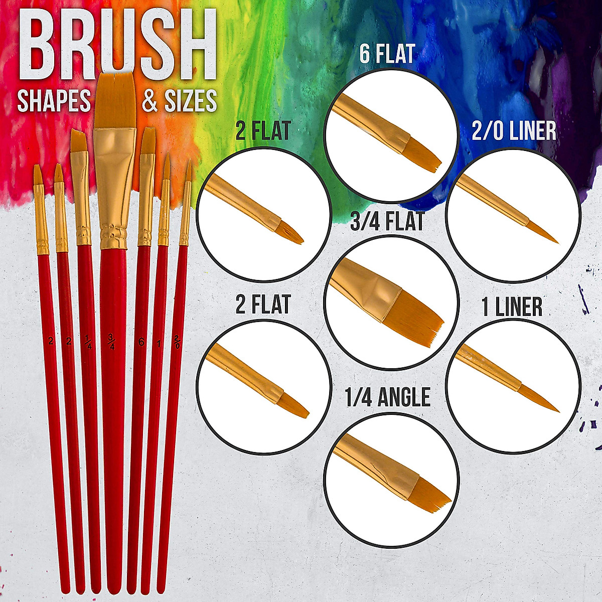 U.S. Art Supply Professional 24 Color Set of Outdoor Acrylic Paint in 2 Ounce Bottles, Plus a 7-Piece Brush Kit - Vivid Colors for Artists, Students - Use on Canvas, Rocks, Kids' Wood Crafts, and Toys