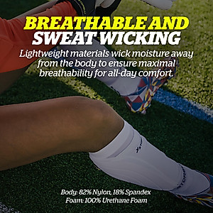 Storelli BodyShield Leg Sleeves, Compression Soccer Shin Guard Holders, Breathable, Sweat-Wicking, Impact Protection, Black, 1 Pair