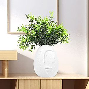 BESPORTBLE White Vase Human Face Planter Ceramic Plant Pot Funny Pot Human Head Statue Bonsai Holder Flower Bowl Garden Abstract Decorations for Garden Landscape Home Ceramic Vase