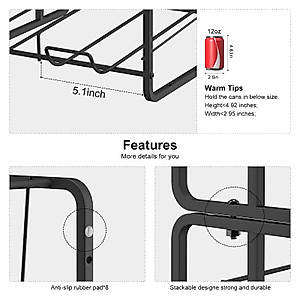 Soda Can Organizer for Refrigerator Can Organizer for Pantry Beverage Can Dispenser for Fridge Soda Organizer for Refrigerator Can Storage Organizer Rack for Refrigerator, Cabinet, Pantry, Black