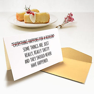 Chenive Funny Get Well Card for Him Her, Humor Encouragement Card for Friend, Sympathy Card, Cancer Card, Everything Happens For A Reason