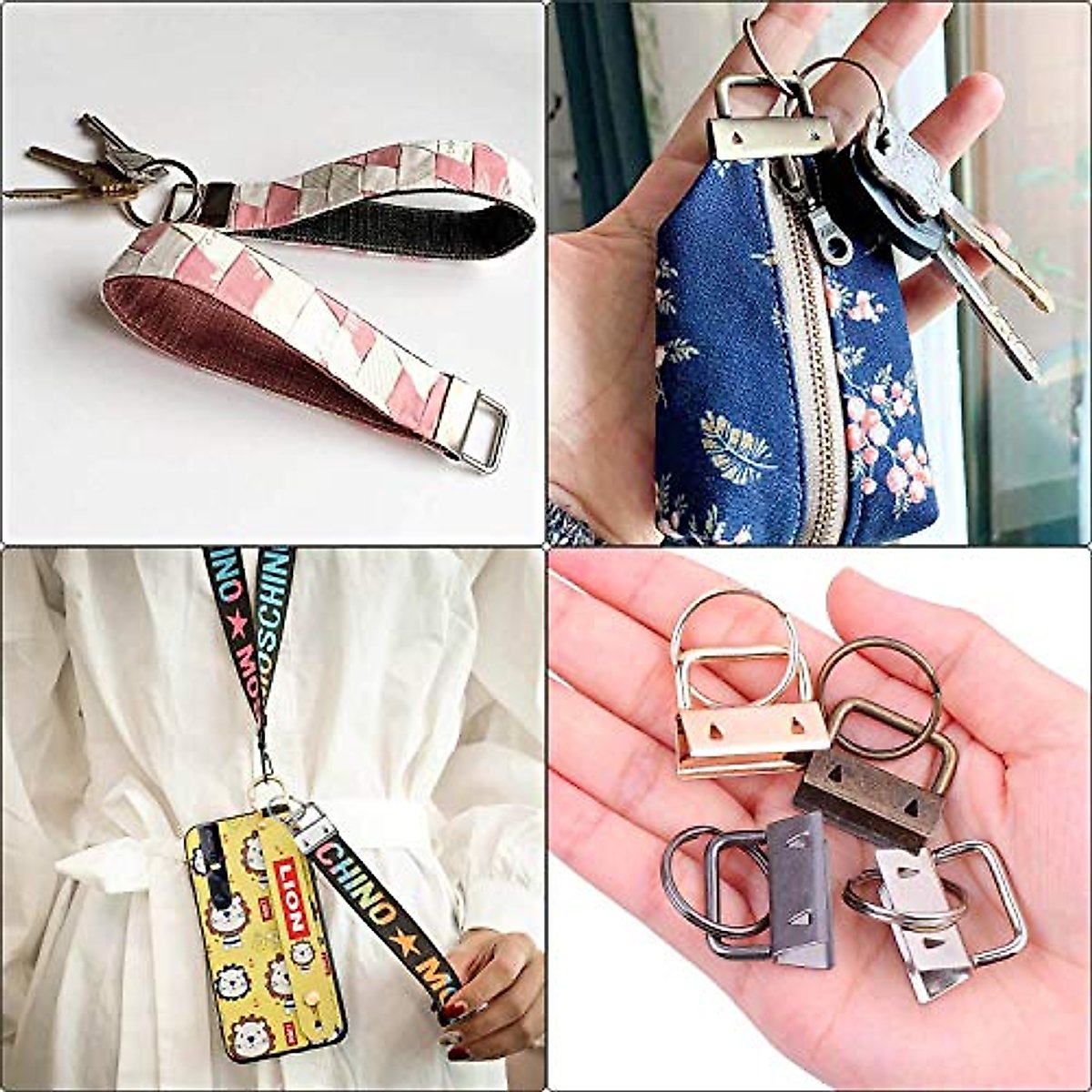 shynek Key Fob Hardware, Keychain Hardware Set Includes 40pcs Key Fob Hardware 1 Inch with Key Fob Hardware Pliers for Wristlet Keychain, Key Lanyard and Key Chain Making Hardware Supplies