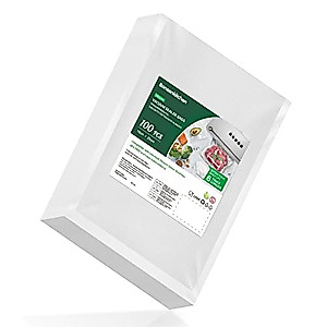 Bonsenkitchen Vacuum Food Sealer Bags 100 Quart 6" x 10', BPA Free, Commercial Grade Textured Food Vacuum Sealer Bag, Thick Embossed Bags for Food Storage and Sous Vide Cooking