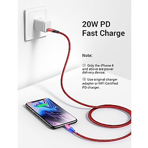 LISEN 20W USB C to Lightning Cable 6FT, MFi-Certified iPhone Charge Cable Fast Power Delivery Charging Cable Compatible with iPhone 12/11/11 Pro/11 Pro Max/X/XS/XR/XS Max/8/8 Plus