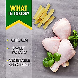 Dog Sweet Potato Wrapped with Chicken & Pet Natural Chew Treats - Grain Free Organic Meat & Human Grade Dried Snacks in Bulk - Best Twists for Training Small & Large Dogs - Made for USA (Sweet Potato)