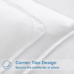 EASELAND All Season Full Size Soft Quilted Down Alternative Comforter Reversible Duvet Insert with Corner Tabs Winter Summer Warm Fluffy,White,82x86 inches