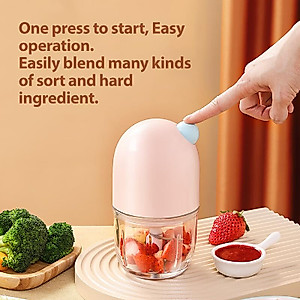 Baby Food Maker, Small Baby Food Processor Kits for Fruit, Vegetable, Meat, Baby Food Puree Blender, Baby Food Chopper Feeding Essentials for Baby Shower Gifts (Pink)