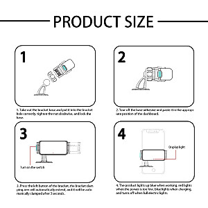 Car Electric Induction Mobile Phone Holder, 360° Degree Cell Phone Mount for Air Vent or Dashboard, Auto Interior Smartphone Stand Bracket Universal for iPhone, Samsung, and More (For Dashboard)