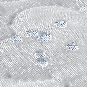 Sealy Waterproof Protection Fitted Toddler and Baby Mini Crib Mattress Pad Cover Protector, Noiseless, Machine Washable and Dryer Friendly, 38" x 24" - White