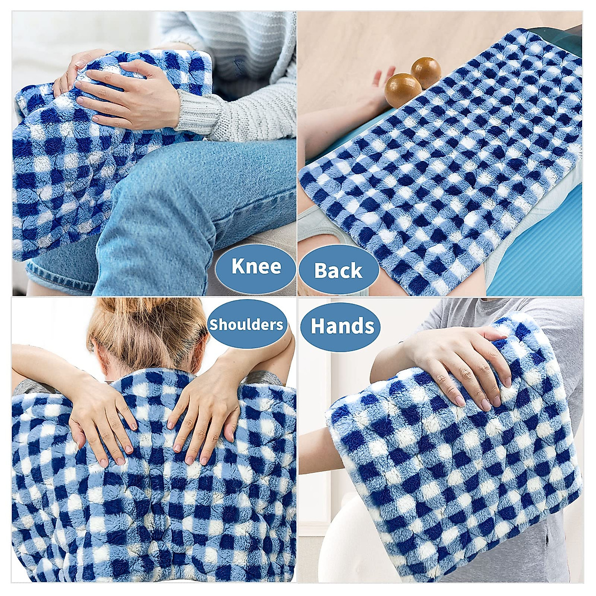 GOQOTOMO Full Weighted Electric Heating Pad for Back/Waist/Abdomen/Shoulder/Neck Pain and Cramps Relief - 2.3 lb Weighted with Auto-Shut Hot Heated Pad(12 * 24", LB002)