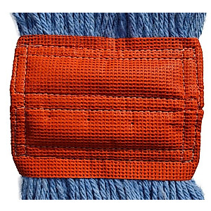 Nine Forty Industrial and Commercial-Grade Looped End Wet Mop - String Mop with 42”-72” Adjustable Aluminum Handle Length - Flip Grip Clamp - for Optimal Absorption and Durability - Blue