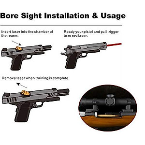 Laser Bore Sight, 308 Bore Sight Laser with 6 Batteries（2 Set Batteries）