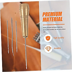 SEWACC 2 Sets Cobbler Tool Leather Tools Punch Down Tool Hand Sewing Kit Stitching Awls Canvas Tool Bag Hotfix Tool Crochet Prickers DIY Leather Craft Supplies Shoe Repair Tools Suture