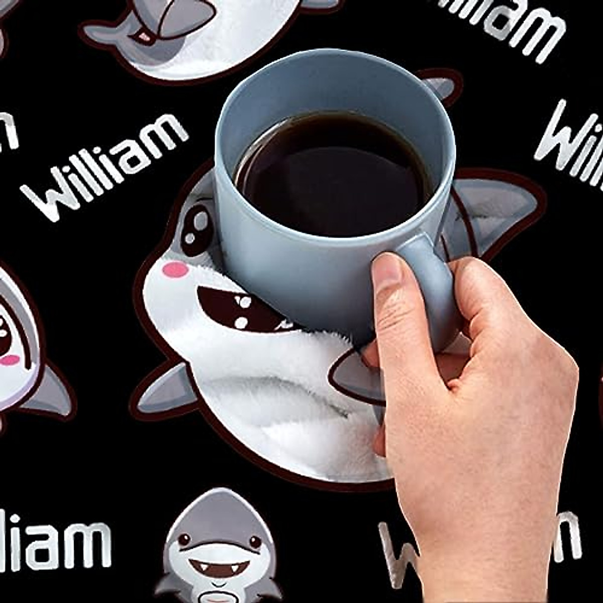 Cute Custom Shark Blanket,Personalized Gifts for Women Men, Soft Flannel Bed Throws Lightweight Plush Quilts for Bedroom Sofa Decoration 60"x80" for Adult