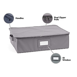 Covermates Keepsakes - Zip-Top Storage Box - Heavy Duty Polyester- Reinforced Handles - Stackable Design - Indoor Storage-Graphite