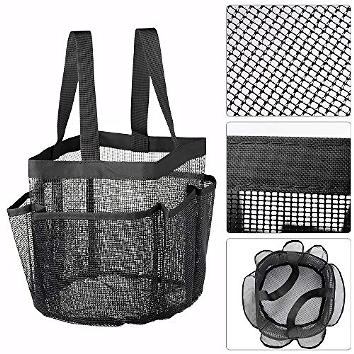 ReaseJoy 2 Pack Mesh Shower 8 Pockets Toiletry Tote Bag Portable Shower Caddy Swimming Pool Bathroom Quick Dry