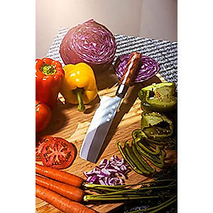 Traditional Japanese Professional Kitchen Chef Knife Set - Premium Gyuto Santoku Nakiri Petty High Corrosion Resistance Full Tang Knife Set