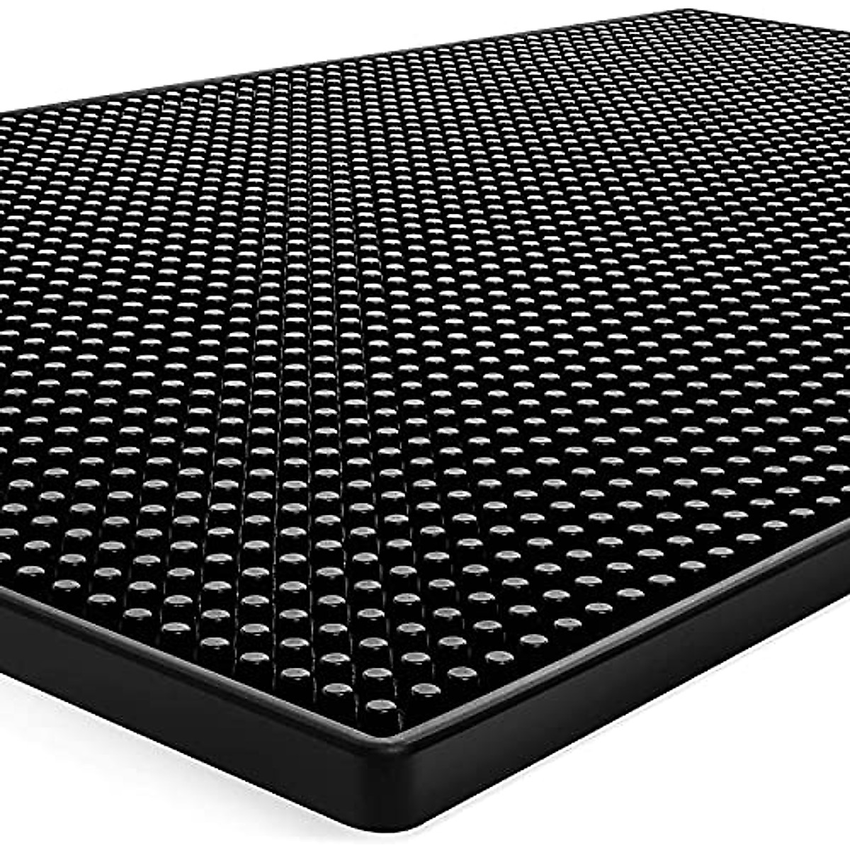 Tebery 2 Pack Rubber Bar Mat 18 x 12, Thick Durable and Stylish Black Bar Spill Mat. Non Slip, Non-Toxic, Service Mat for Coffee, Bars, Restaurants Counter Top