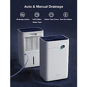 Lumysis 4500 Sq. Ft 50 Pints Dehumidifiers for Basements, Large Rooms, and Home with Auto or Manual Drainage | 45db Industry Leading Noise Reducing | Energy Saving, Air Filter, 3 Operation Modes and 24 hr Timer