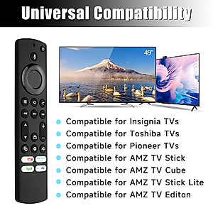 Replacement Voice Remote Control for Insignia TVs, Toshiba TVs, Pioneer TV, AMZ TV Cube and AMZ Omni TVs, 4-Series TV.