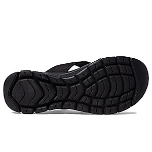 Skechers Women's Flex Appeal 4.0-Startup 3.0 Sport Sandal, Black/Black, 7