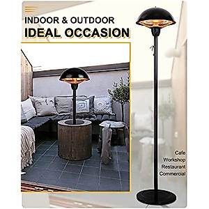 Star Patio Outdoor Heater, Outdoor Heater, 1500W Infrared Heater with Dome Shape and Hammered Bronze Finish, Adjustable Height Outdoor Heater, STP1566-B-S-N1