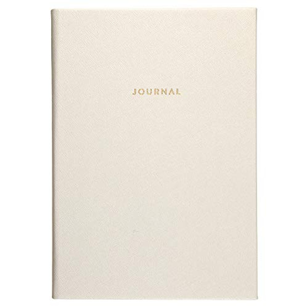 Eccolo Medium Lined Journal Notebook, Hardbound Cover, A5 Writing Journal, 256 Ruled Ivory Pages, Ribbon Bookmark, Lay Flat, Notebook for Work or School (White, 5.75-x-8.25 inches)