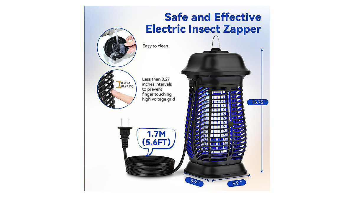20W Electric Bug Zapper for Indoor & Outdoor Protection