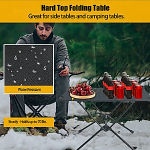 Sutekus Portable Camping Table Lightweight Folding Table with Hard Top for Camping Hiking Backpacking Picnic Partio (Black)